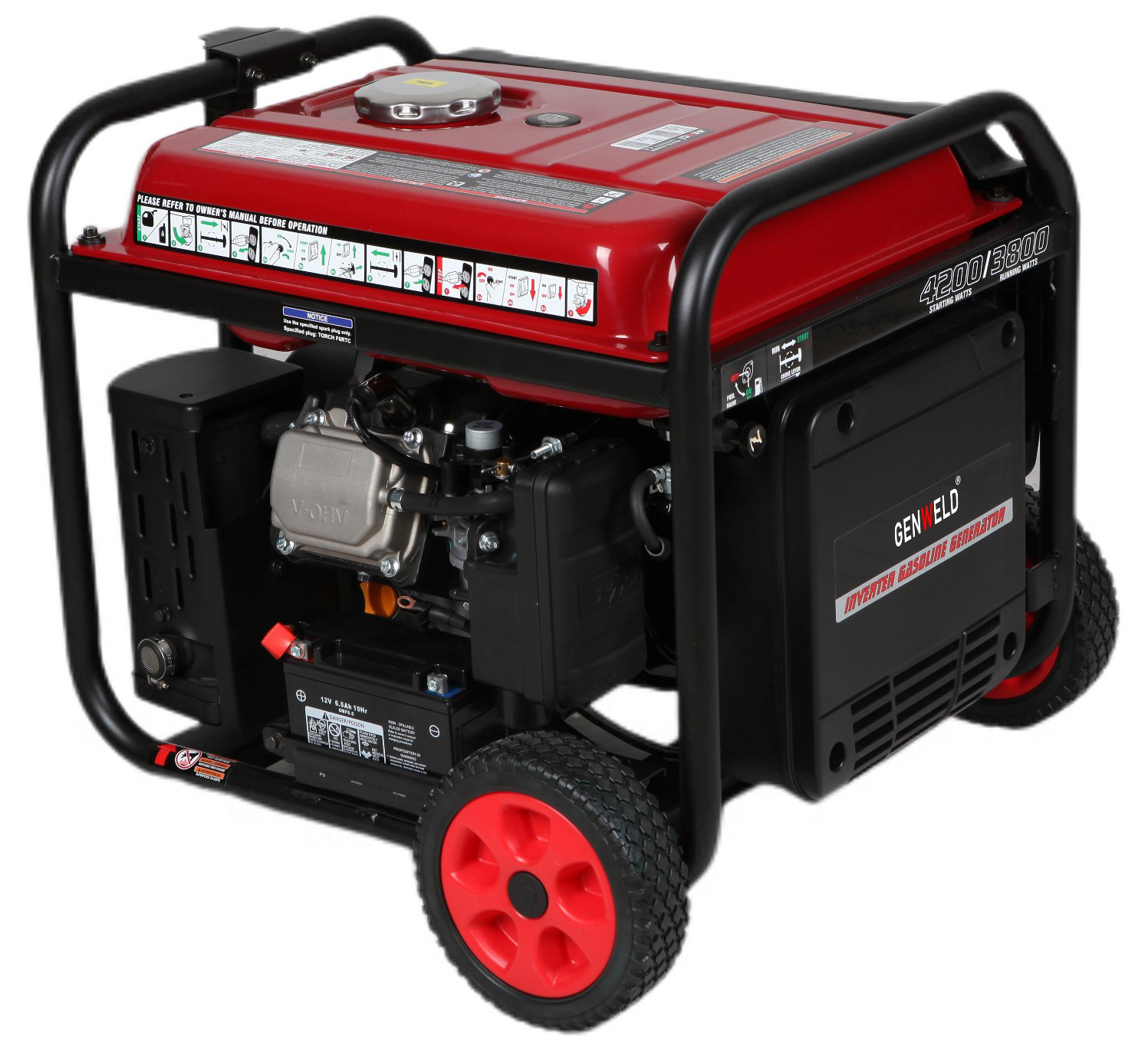 AC 120v Portable Gasoline Generator 15L Gasoline Powered Inverter Generator