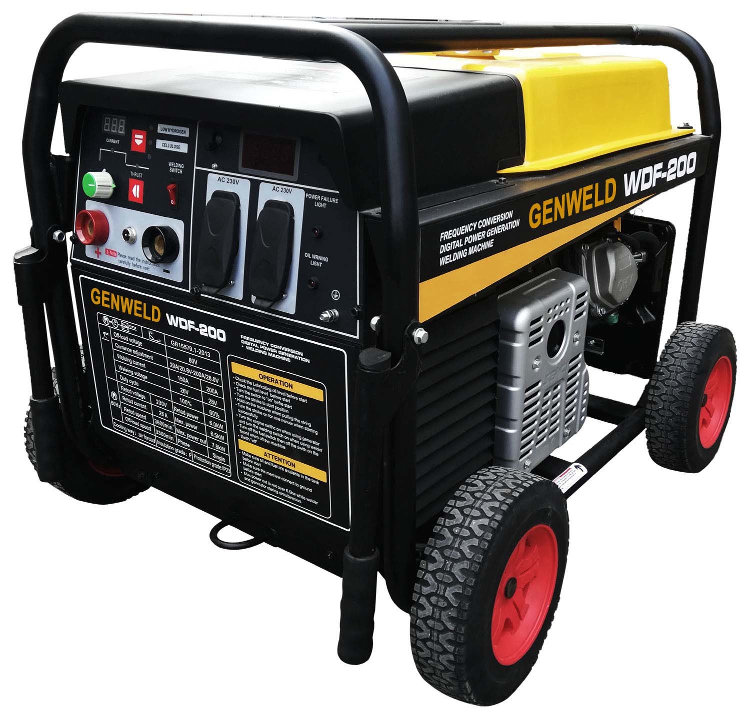 Portable 200A Gasoline Engine Driven Welder (MMA, TIG, Cellulose-down ...